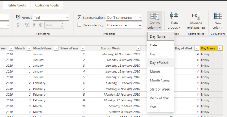 Power BI Calendar Tables - Dear Watson Consulting